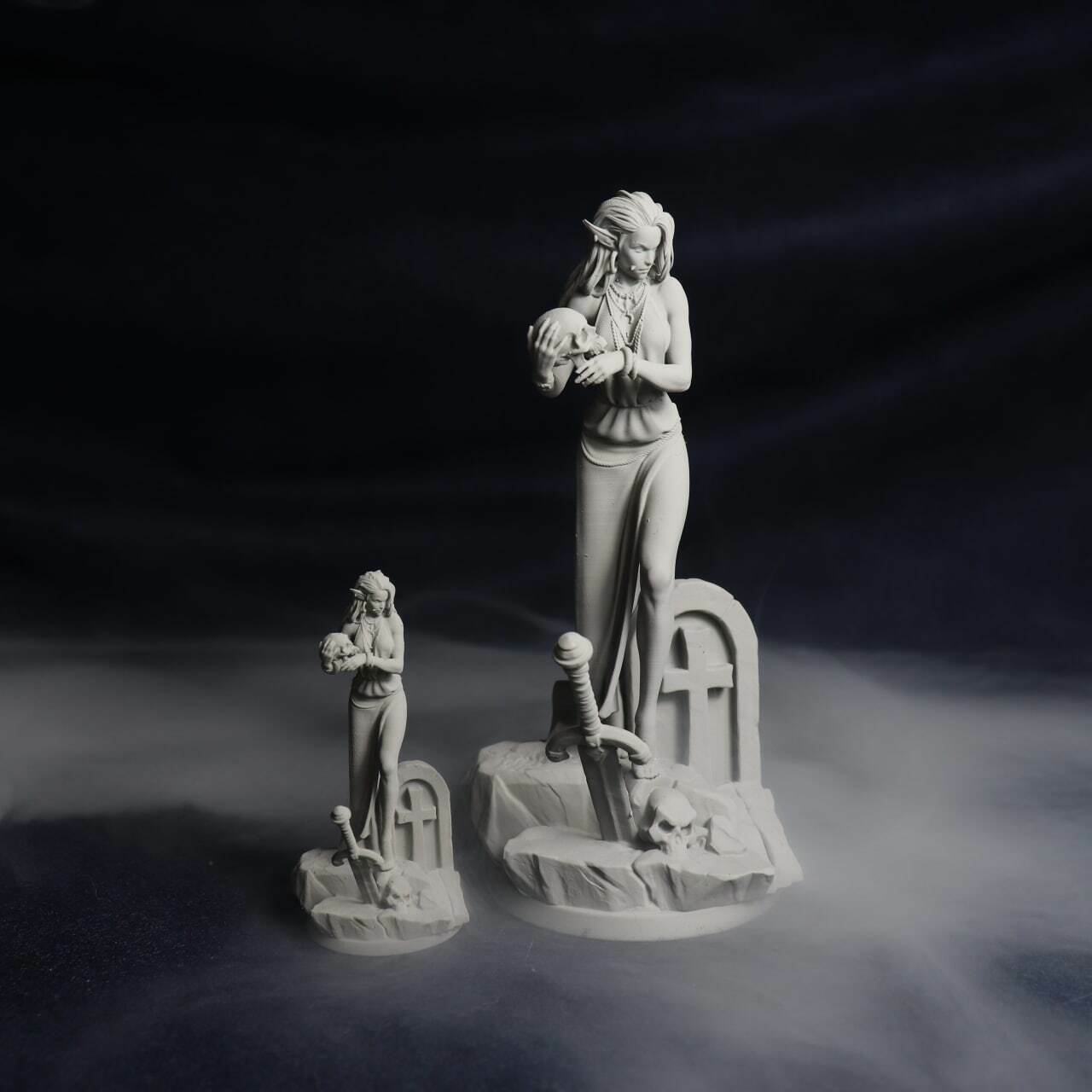 🎲 Laedria the Necromancer 32mm and 75mm pre-supported・ STL File for 3D ...