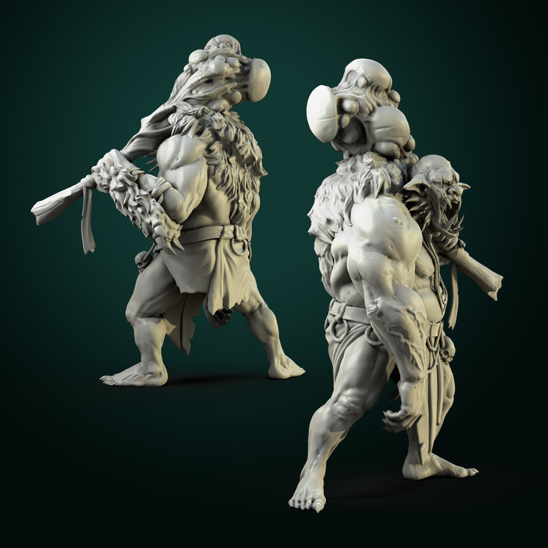 🎲 Gloock Fomorian 32mm and 75mm scale + pre-support・ STL File for 3D ...