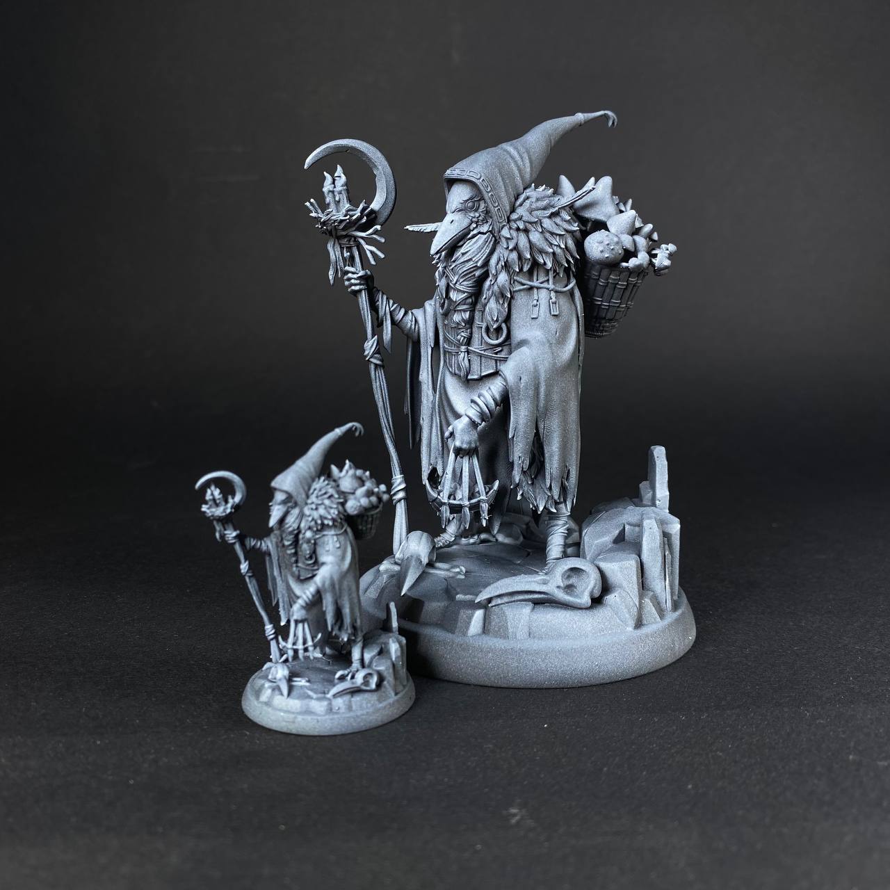 STL 文件 Kenku Druid 75mm and 32mm Pre-supported+dnd 5e stats block 📈 ・可 ...