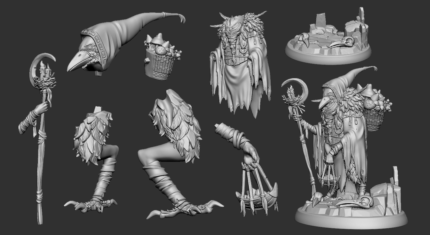 📈 Kenku Druid 75mm and 32mm Pre-supported+dnd 5e stats block・ STL File ...