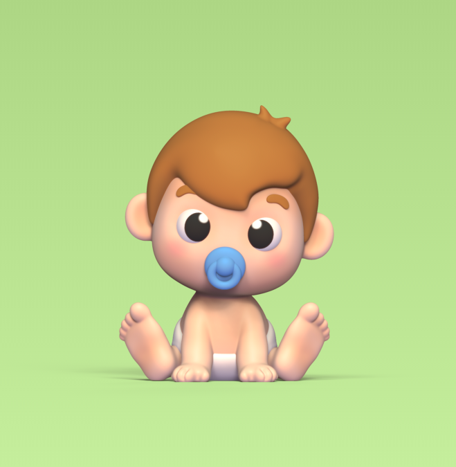 3D file Cute Sitting Baby 👶 ・3D printable model to download・Cults