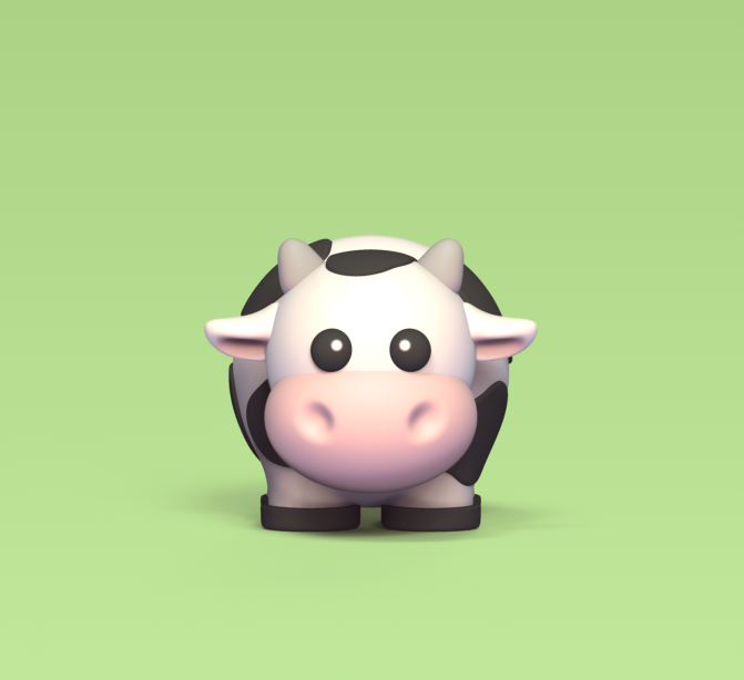 🐄 Round Cow・ 3D File for 3D printing・Cults