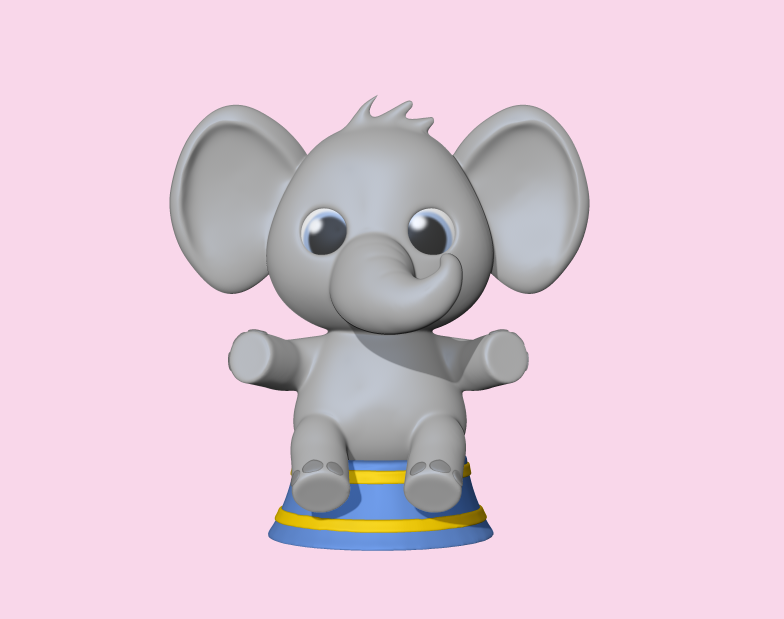 3D file Cute Sitting Elephant 🐘 ・3D print model to download・Cults