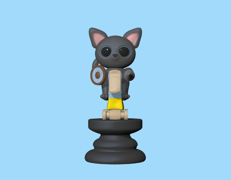 🐱 Cat Chess Piece - Knight・ 3D File for ・Cults