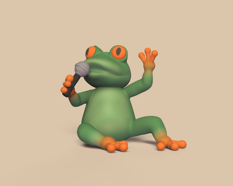 3D file Singer Frog 🧑‍🎤 ・Template to download and 3D print・Cults