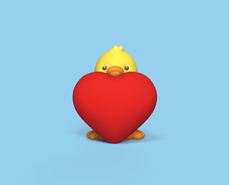 3D file Duck Heart 🦆 ・3D printer model to download・Cults
