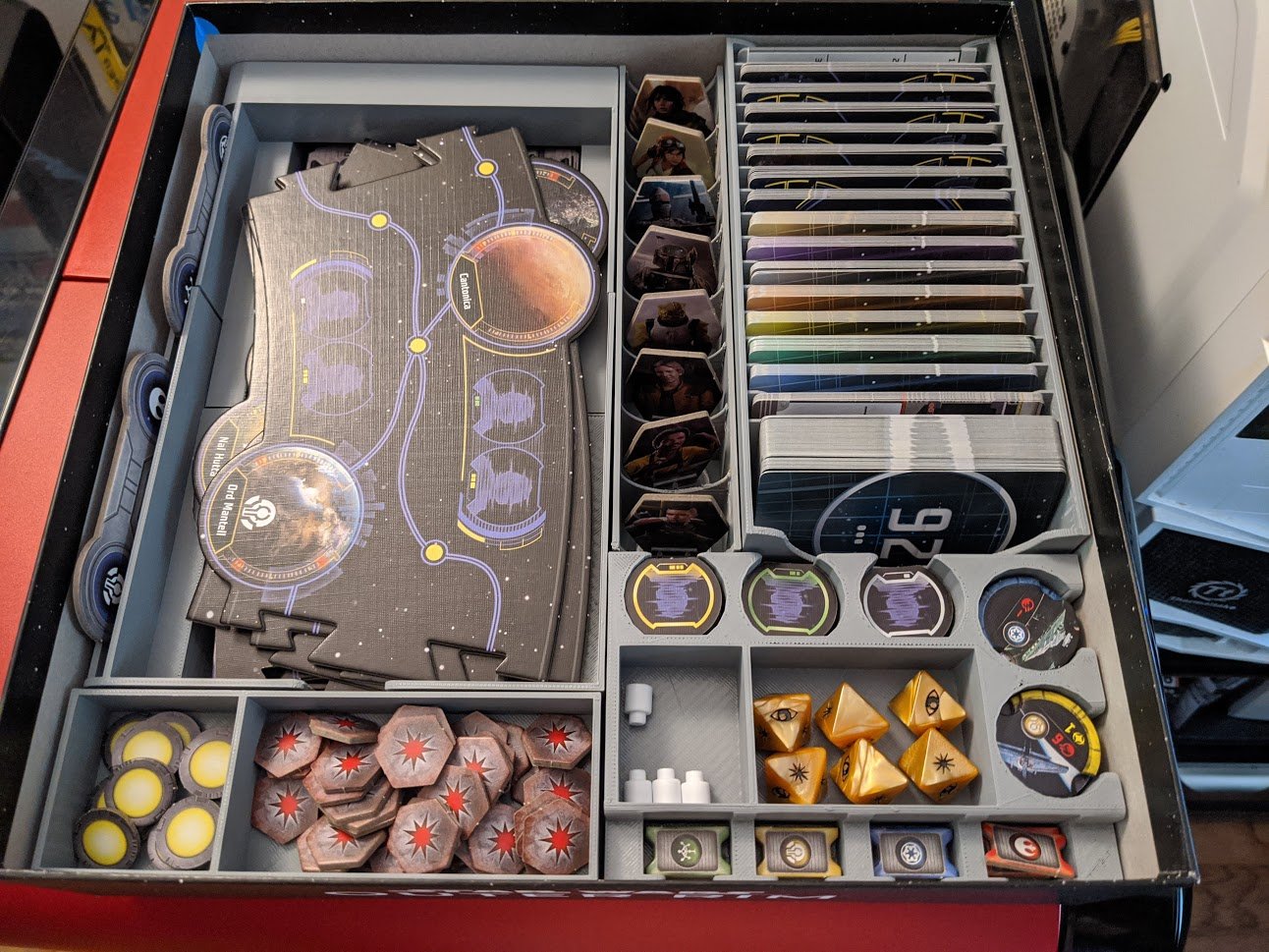 3D printable Star Wars Outer Rim Board Game Box Insert Organizer・Cults