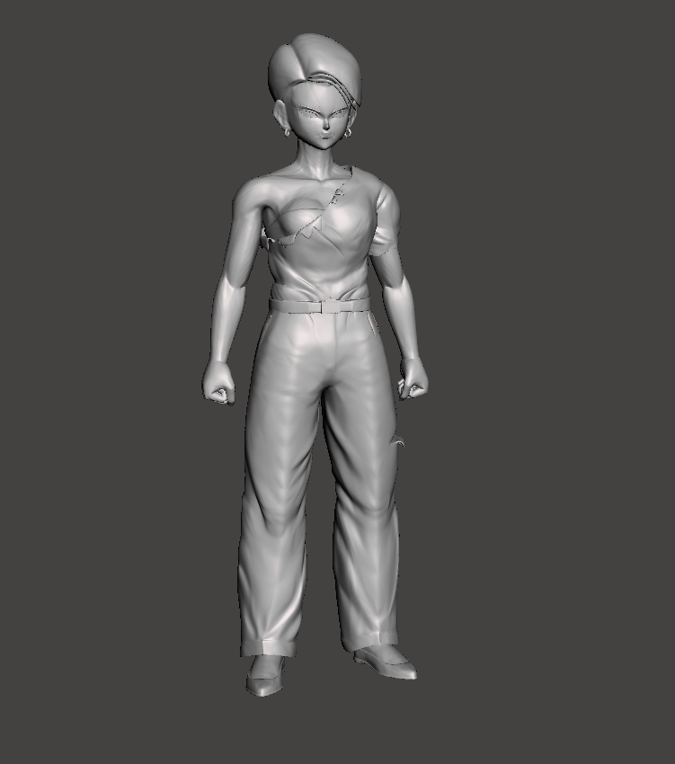 Archivo STL Android 18 (Dragon ball GT) batalla dañada Modelo 3D 🤖 ...