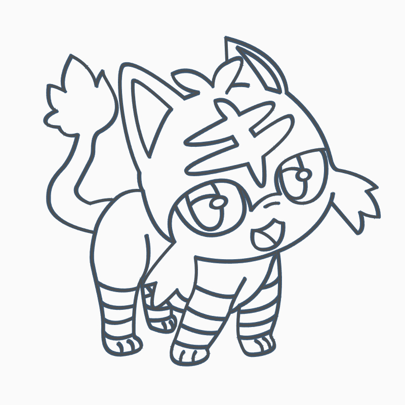 STL file Litten Cookie Cutter Pokemon Anime Chibi 🍪 ・Model to download ...