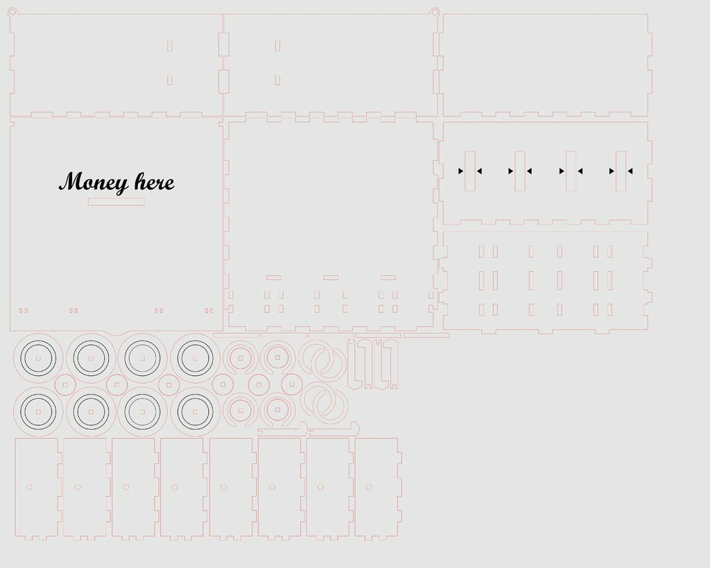 🪵 Wooden combination money-box・Free SVG File for 3D printing and CNC ...