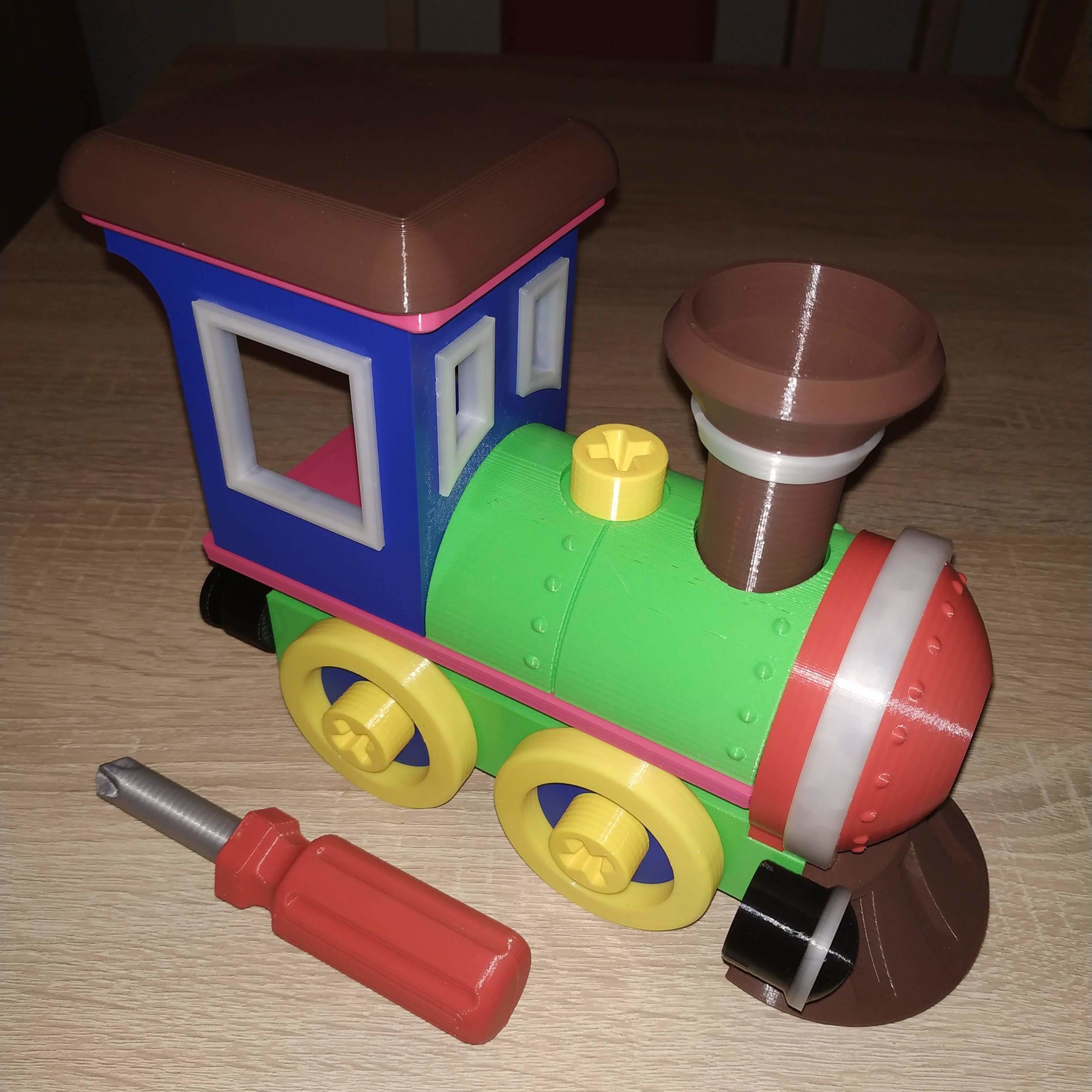 3D printing Toy train locomotive construction set • made with TEVO ...