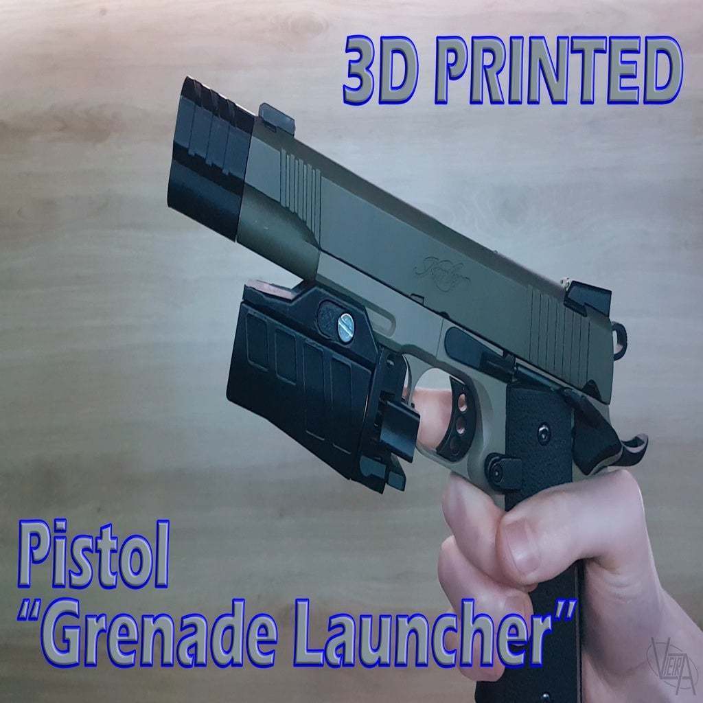 🔫 Airsoft Pistol Grenade Launcher・Free STL File for ・Cults