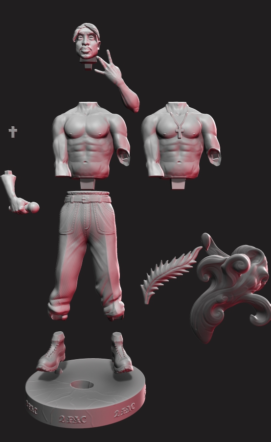🎨 TuPac Shakur -THe Legend Of Rap- 25 cm・ 3D File for ・Cults