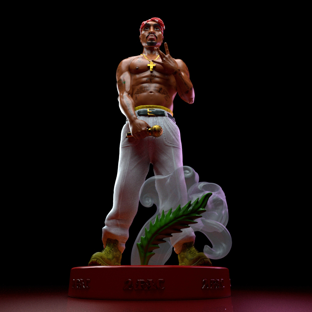 🎨 TuPac Shakur -THe Legend Of Rap- 25 cm・ 3D File for ・Cults