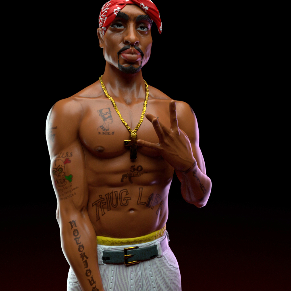 🎨 TuPac Shakur -THe Legend Of Rap- 25 cm・ 3D File for ・Cults
