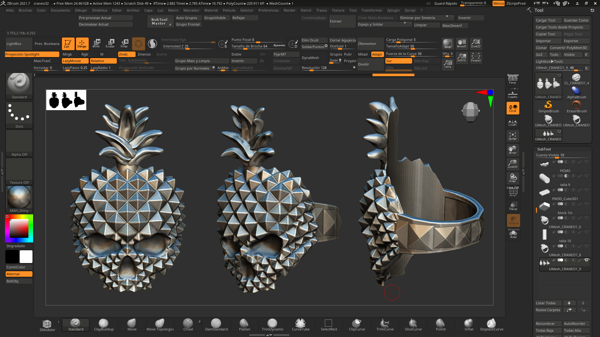 STL file pineapple shaped skull ring 🍍 ・3D printable model to download ...