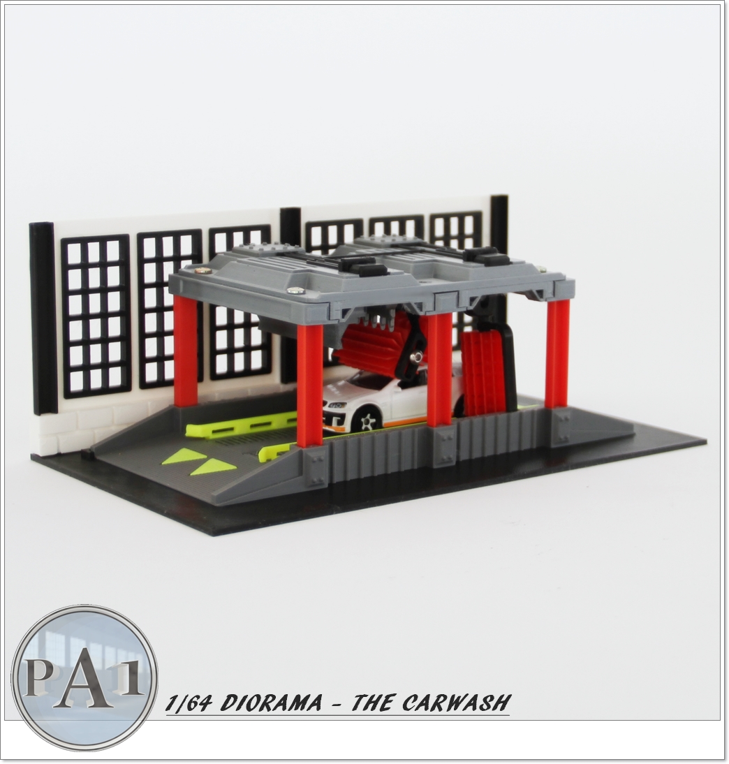 STL file Car wash diorama for 1/64 scale diecasts (HotWheels, matchbox ...