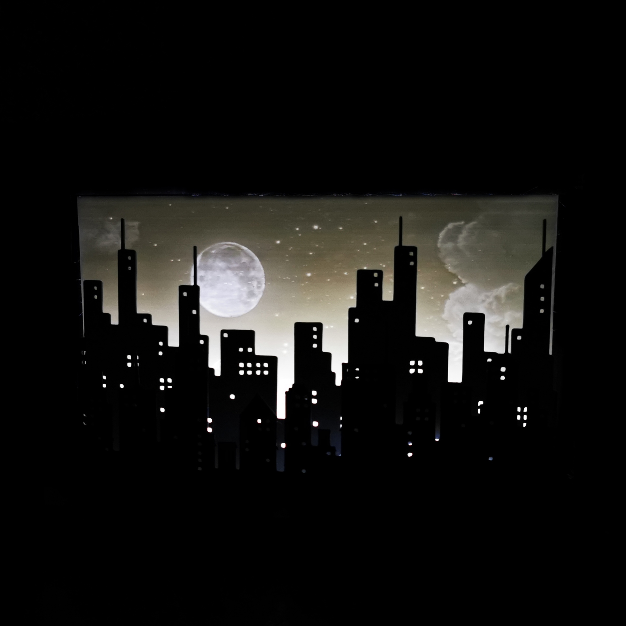 🔦 Cozy Lamp - City Skyline・ STL File for ・Cults