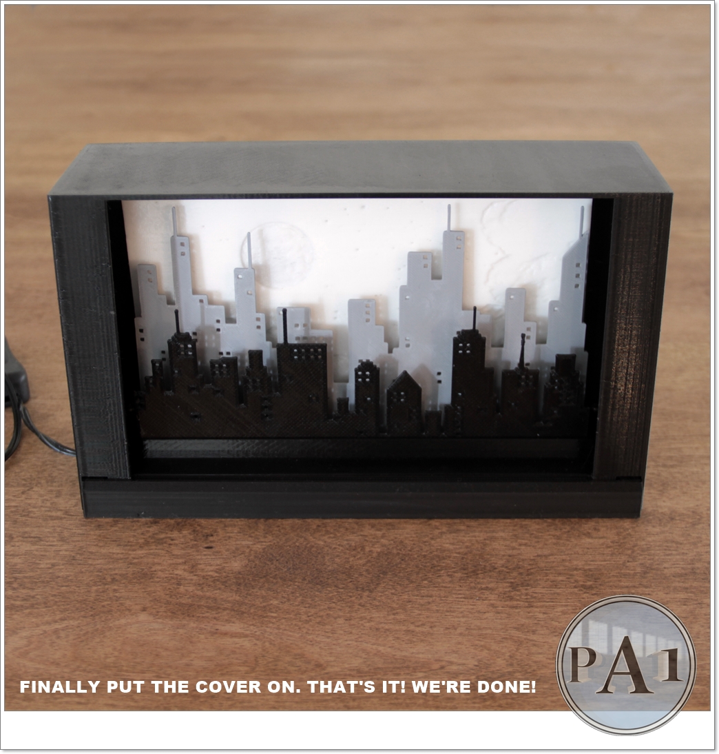 🔦 Cozy Lamp - City Skyline・ STL File for ・Cults