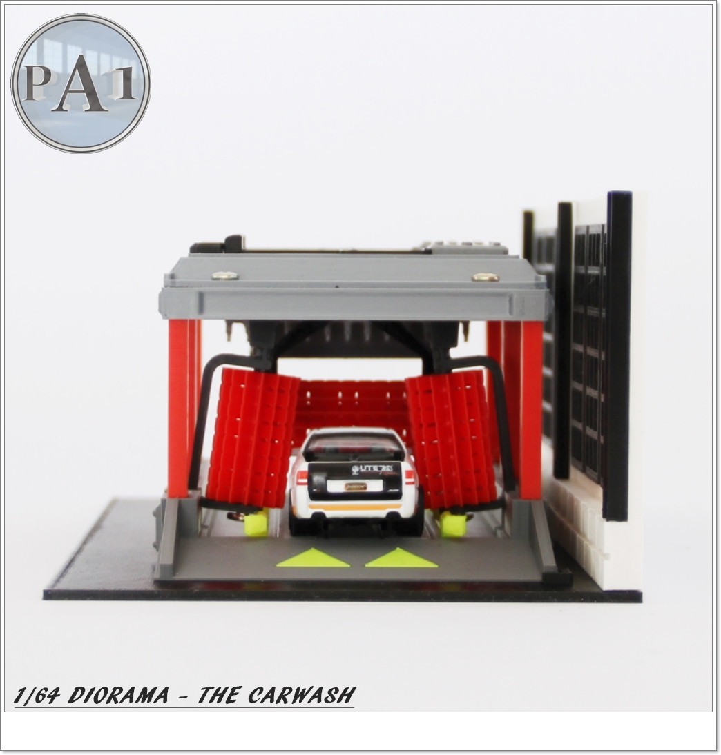 STL file Car wash diorama for 1/64 scale diecasts (HotWheels, matchbox ...