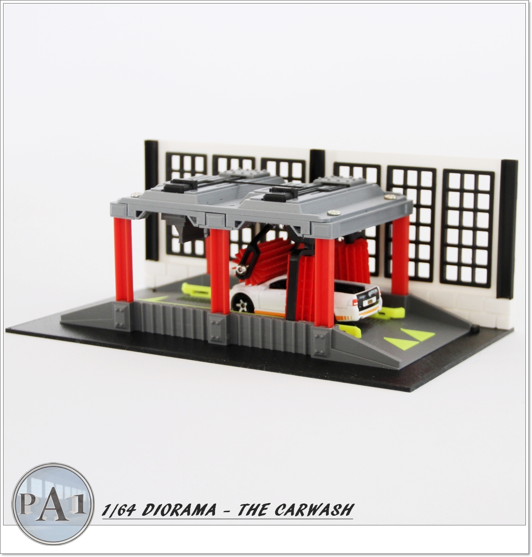 STL file Car wash diorama for 1/64 scale diecasts (HotWheels, matchbox ...