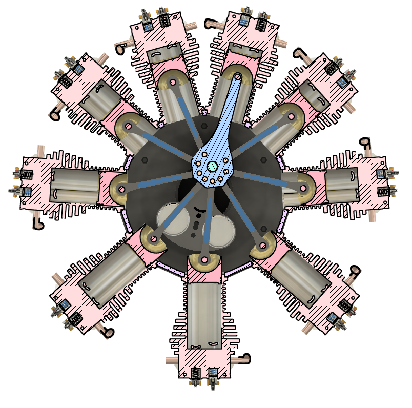 Archivo 3D Motor radial V9 🔧 ・Diseño imprimible en 3D para descargar・Cults