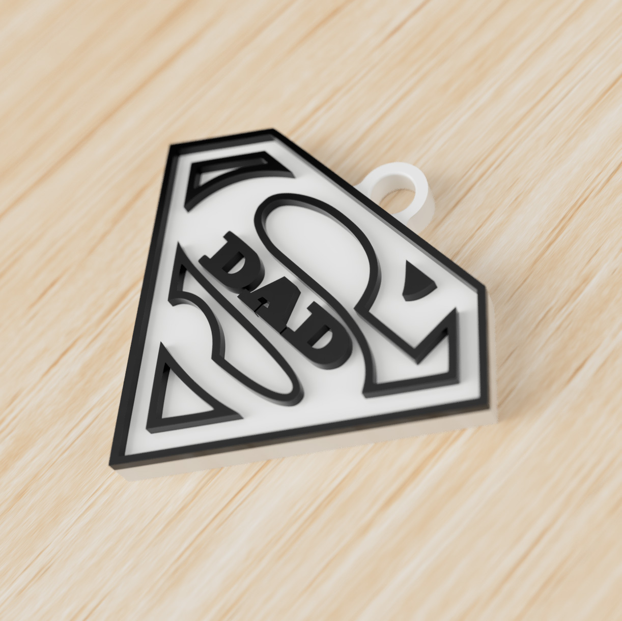 STL file SUPER DAD - KEYCHAIN 🗝️ ・3D printing idea to download・Cults