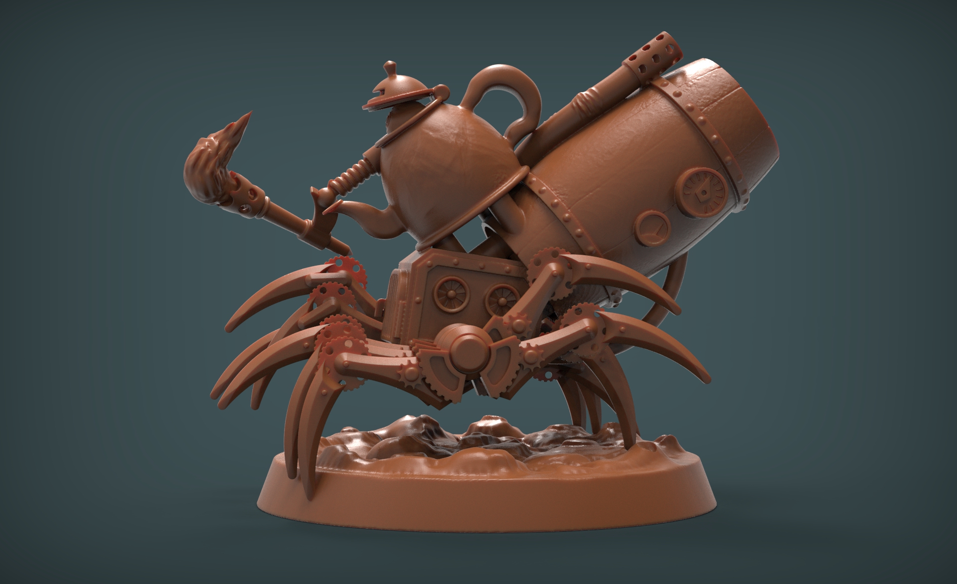 🔫 clockwork kettle-flamethrower (Eldritch Cannon) KnightKettle・ STL ...
