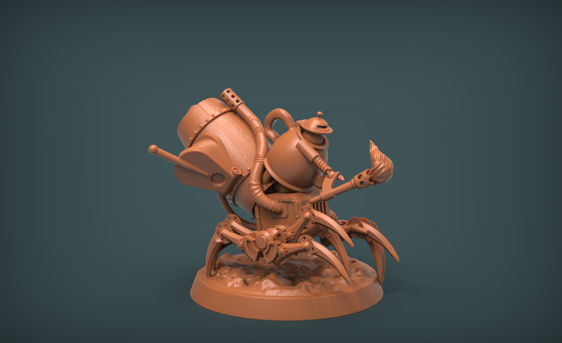 🔫 clockwork kettle-flamethrower (Eldritch Cannon) KnightKettle・ STL ...