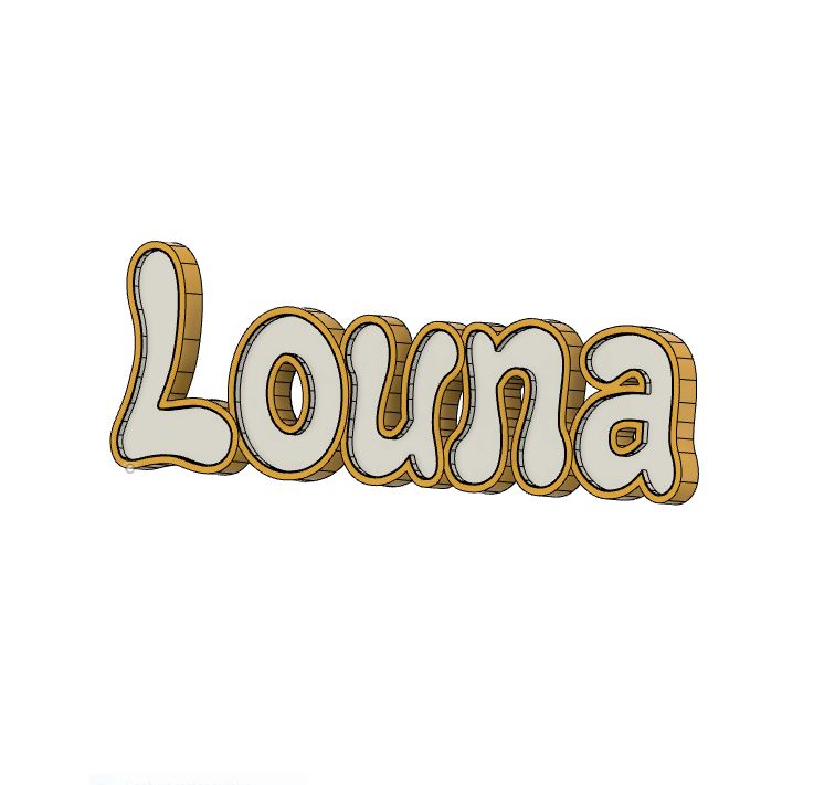 Archivo STL LÁMPARA DE NOMBRE LUMINOSO LOUNA 👽 ・Diseño para descargar y ...