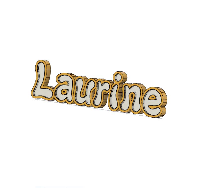 Fichier STL LAMPE PRENOM LUMINEUX LAURINE 👽 ・Modèle à imprimer en 3D à ...