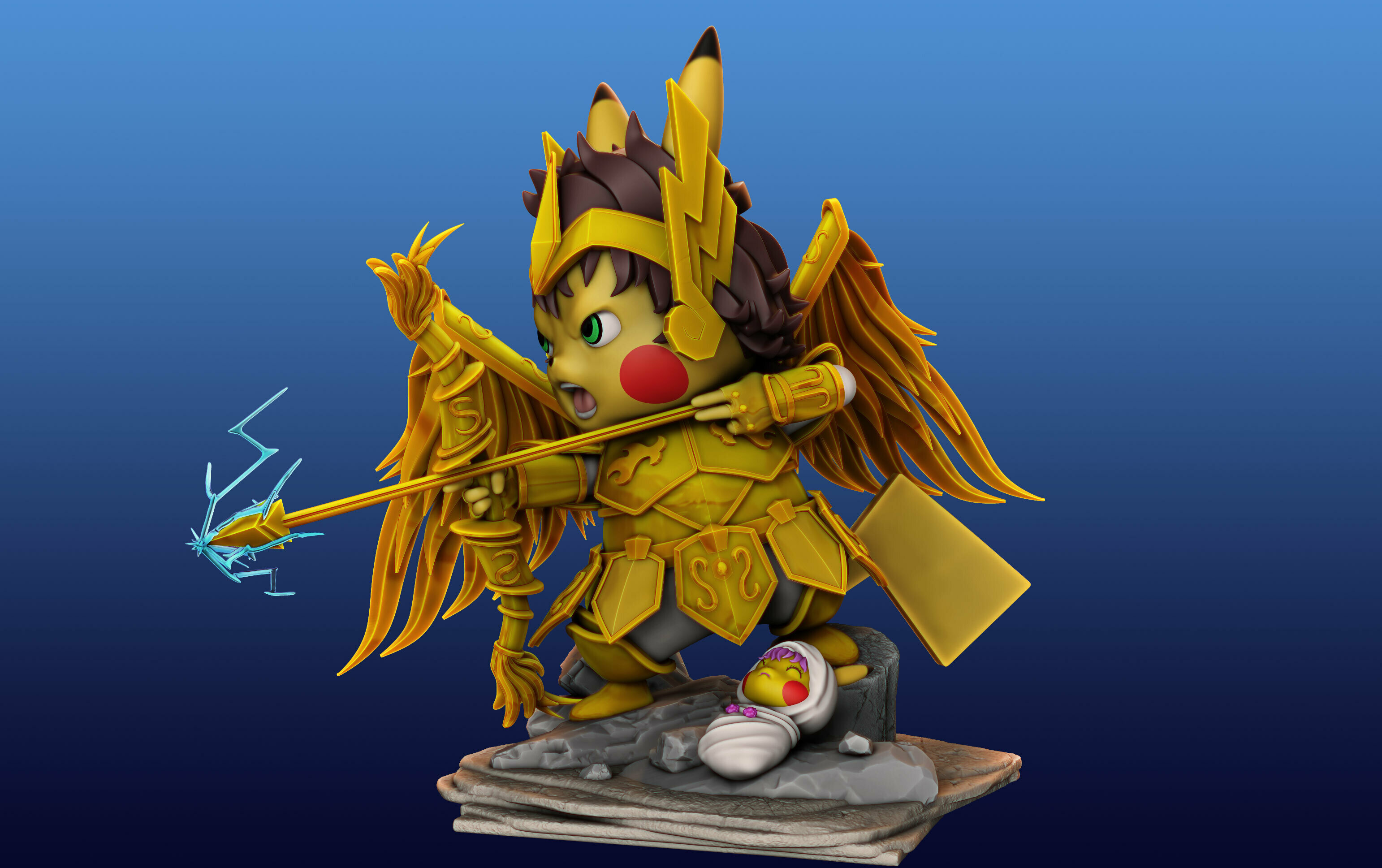 STL file Pikachu Knight of the Zodiac Aiolos Cosplay 🐉 ・3D print design ...
