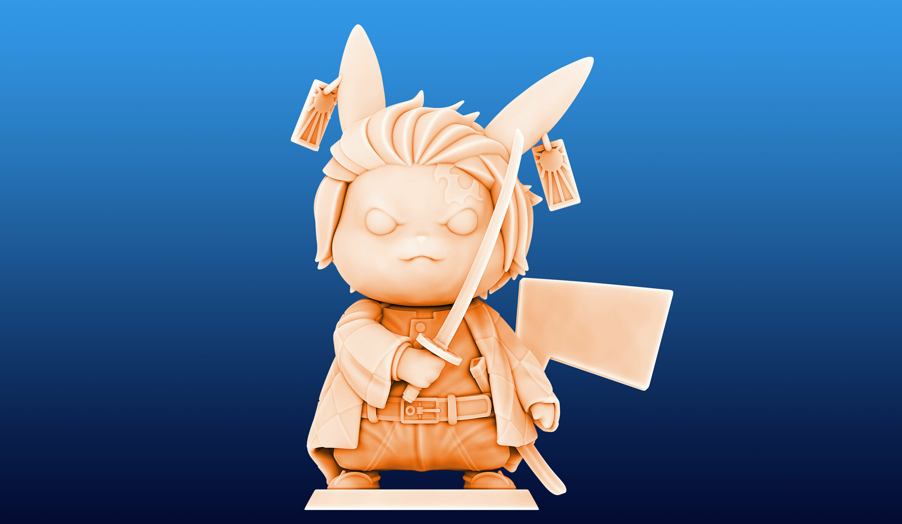 STL file Pikachu Tanjiro Cosplay 🐉 ・3D printer model to download・Cults