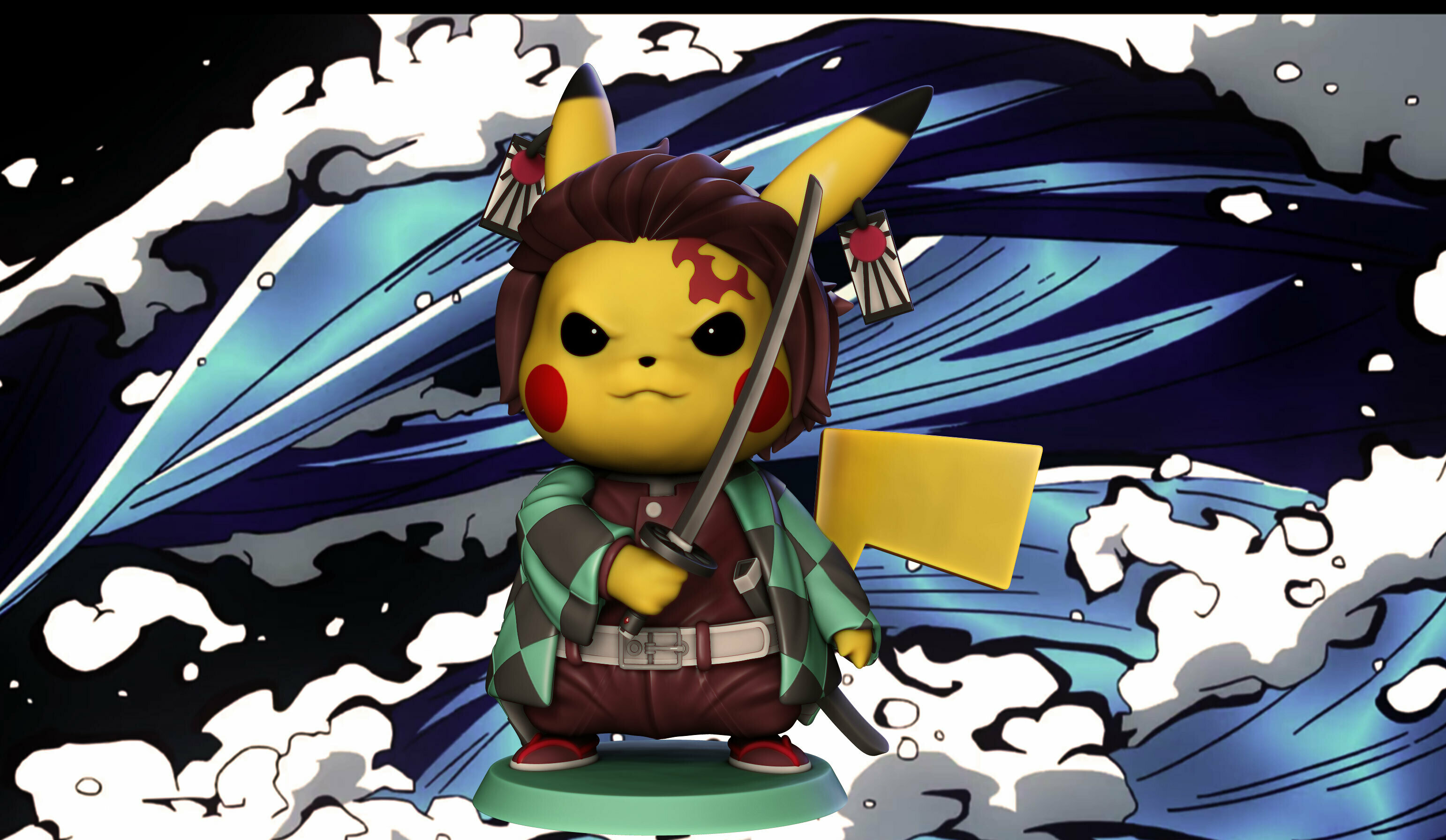 STL file Pikachu Tanjiro Cosplay 🐉 ・3D printer model to download・Cults
