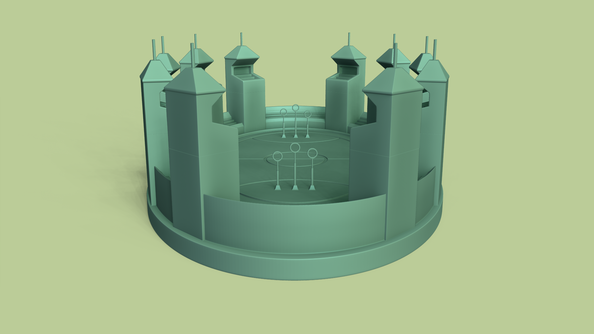 🎨 Hogwarts - Quidditch Field - STL Miniature - Harry Potter・ STL File ...