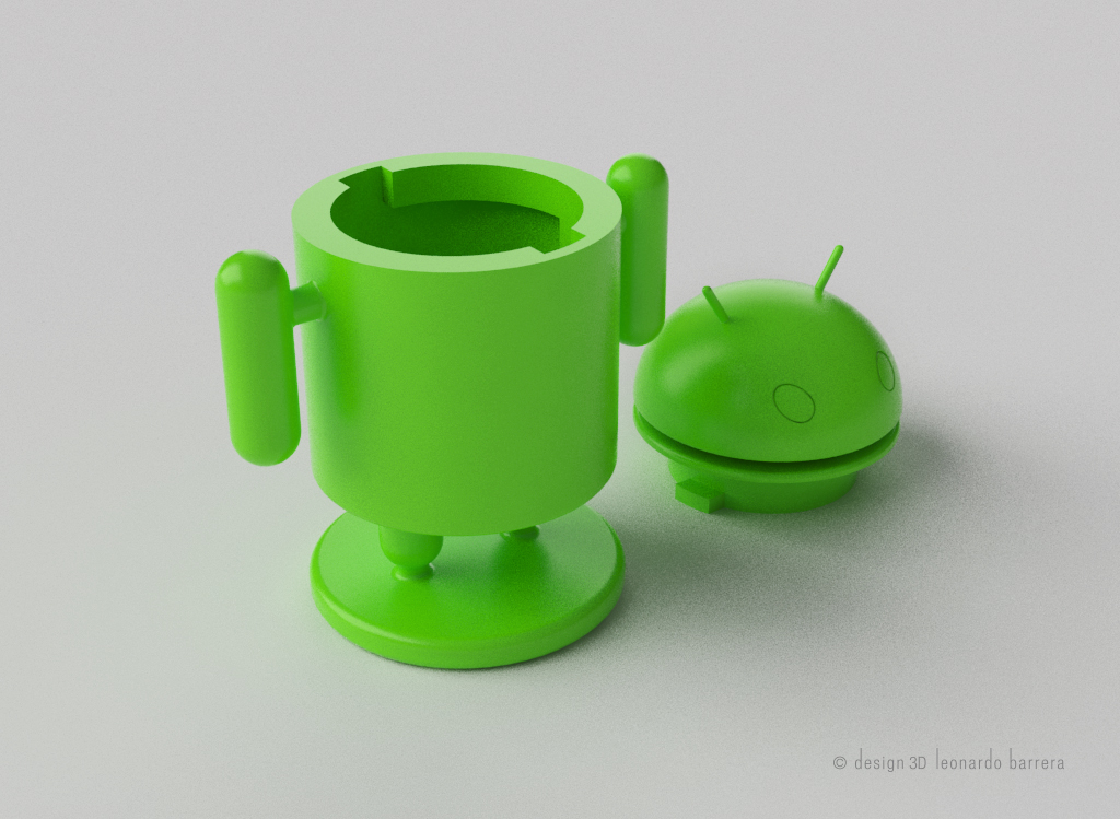 STL file Android Pet Container 🤖 ・3D printer design to download・Cults