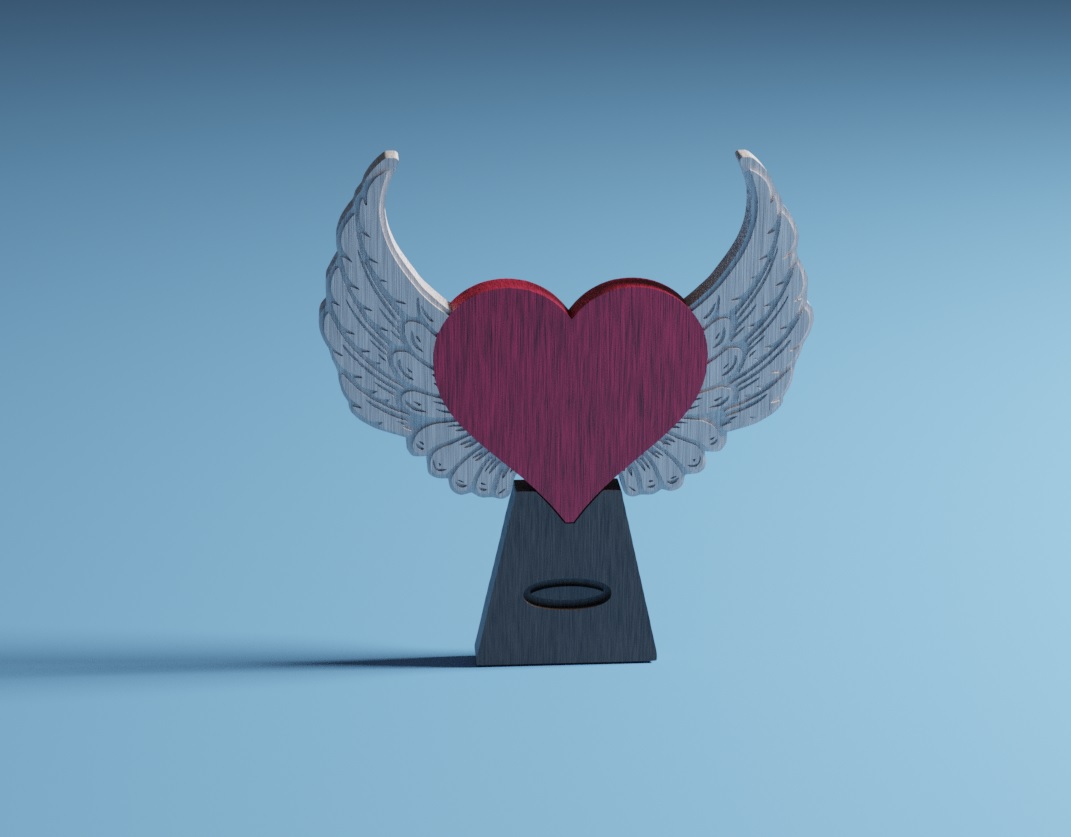 STL file Love Angel Heart ️‍🔥 ・3D printer design to download・Cults