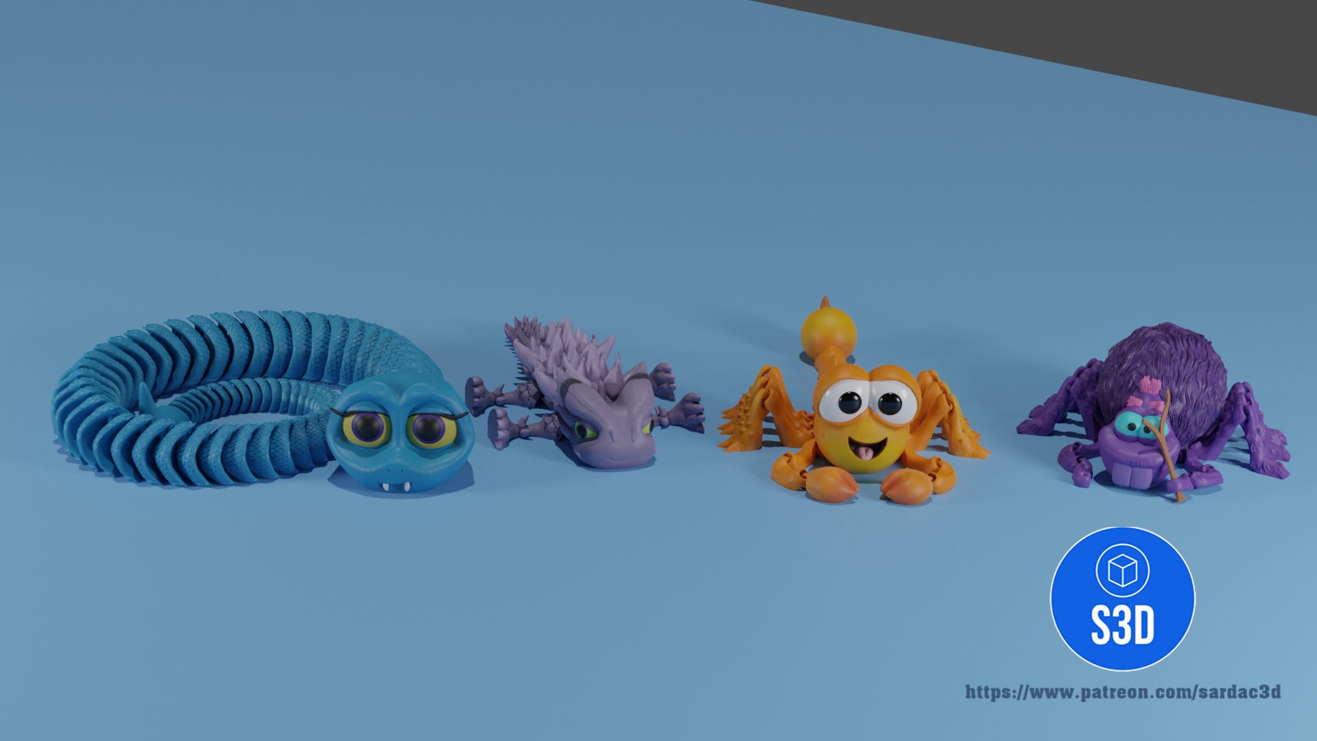 😈 Thorny Devil Lizard (Zoe) Articulated / Flexi・ STL File for ・Cults