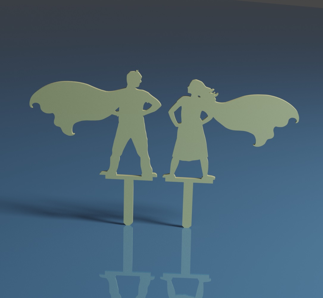STL file Superhero Cake Topper 🦸 ・3D print object to download・Cults