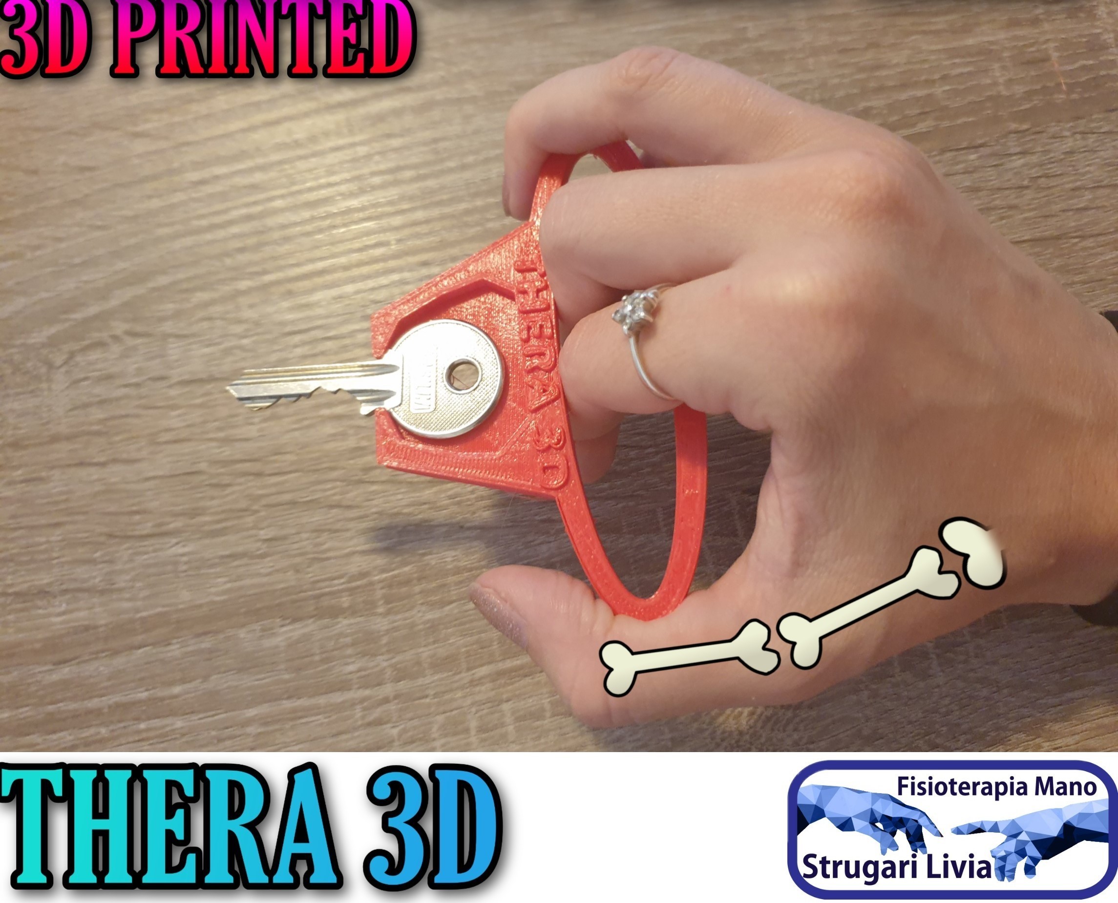 STL file THERA 3D Key Holder Ergonomic Handle Small (occupational ...