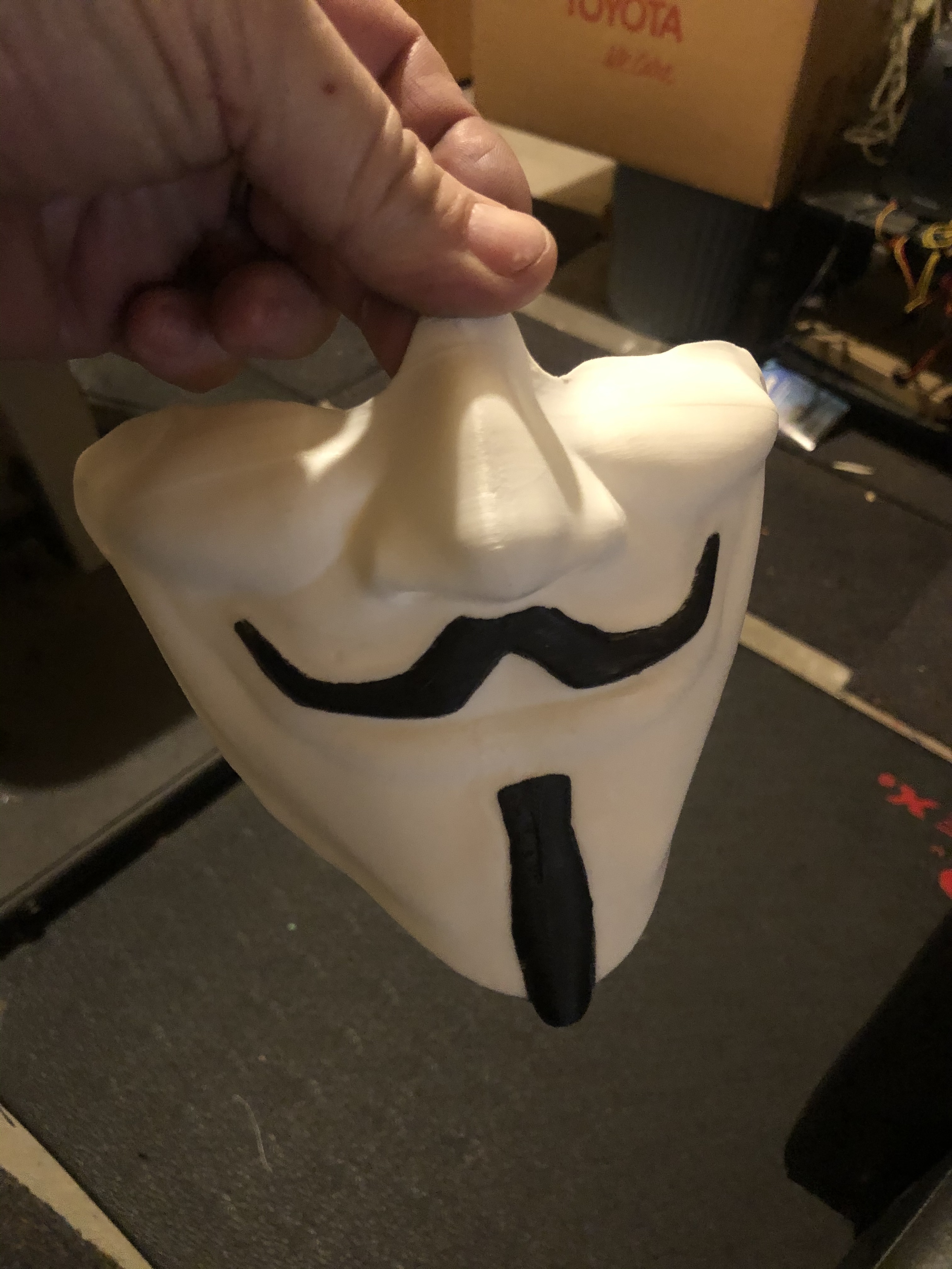 3D printed V_for_Vendetta_mask_covid • made with Ender 3 Pro・Cults