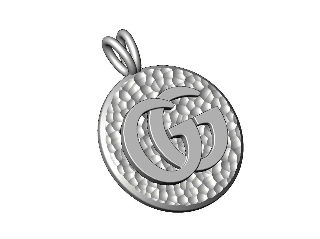 STL file GG Gucci logo hammered coin pendant and charm 3D print model 🪙 ...