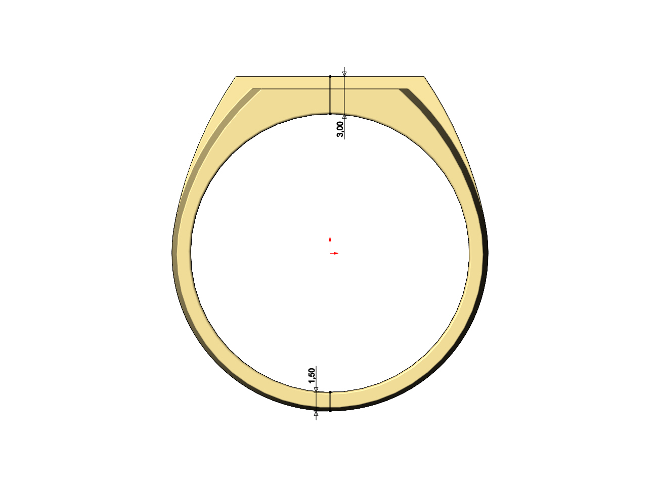 💍 Anillo de sello rectangular escalonado Tallas US 5 a 13 Modelo de ...
