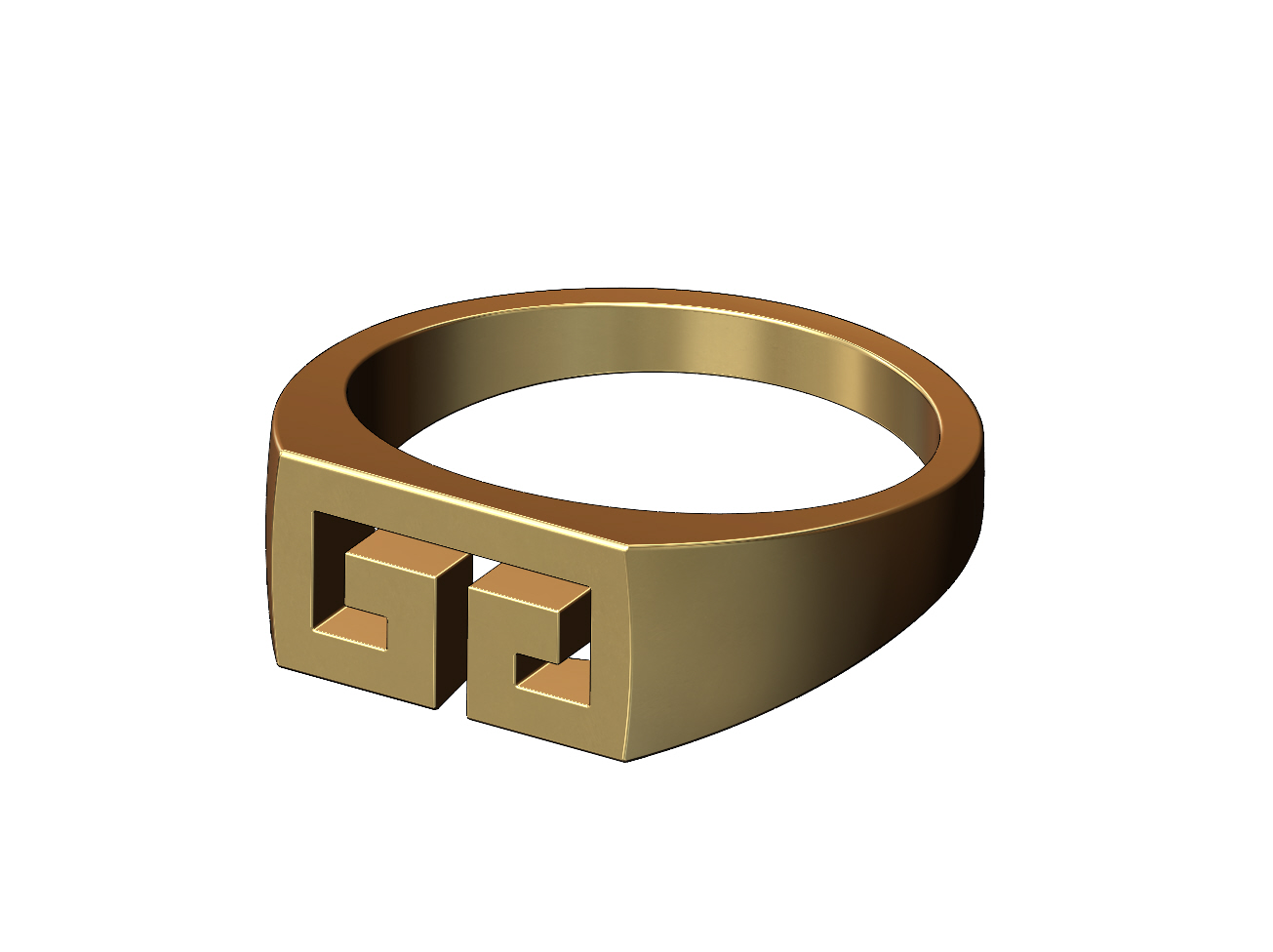 STL file Versace engraving rectangular signet ring US sizes 6to11 3D ...