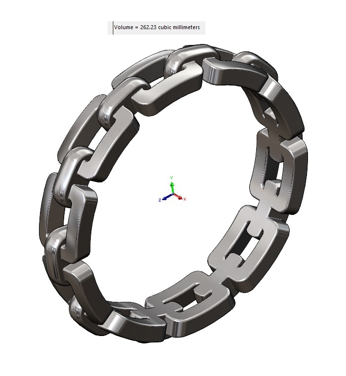 Файл STL Chain motif ring with diffrent shank designs 3D print model 💍 ...