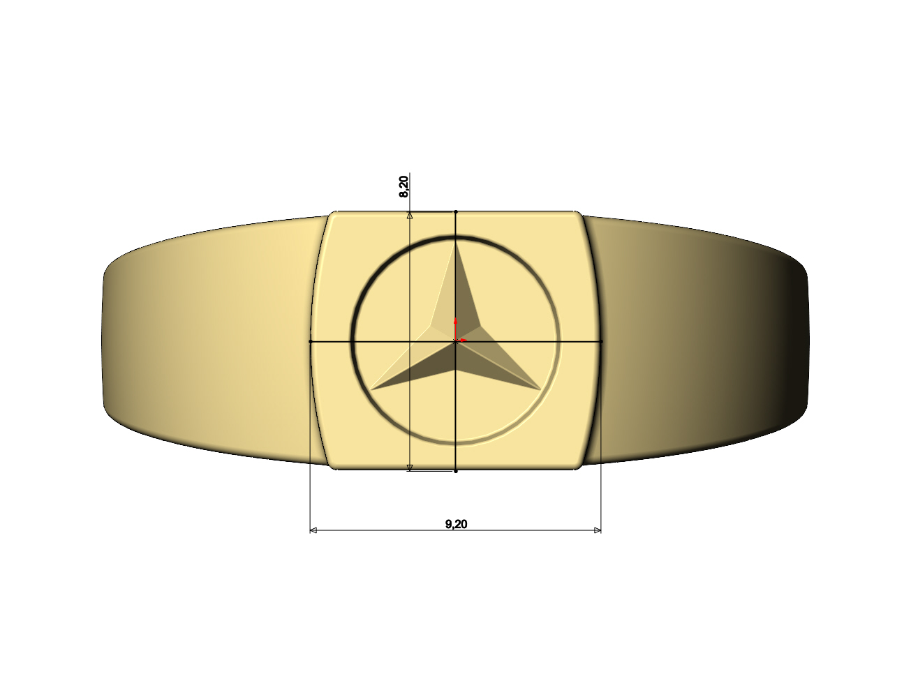 STL file Mercedes benz logo square signet ring US sizes 5to9 3D print ...