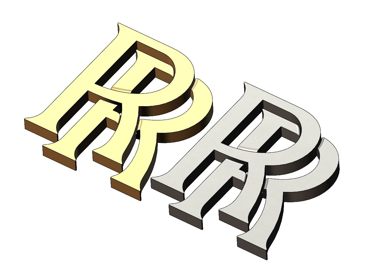 STL file Simple RR rolls-royce logo replica 3D print m 🚗 (3MF, DXF, and ...