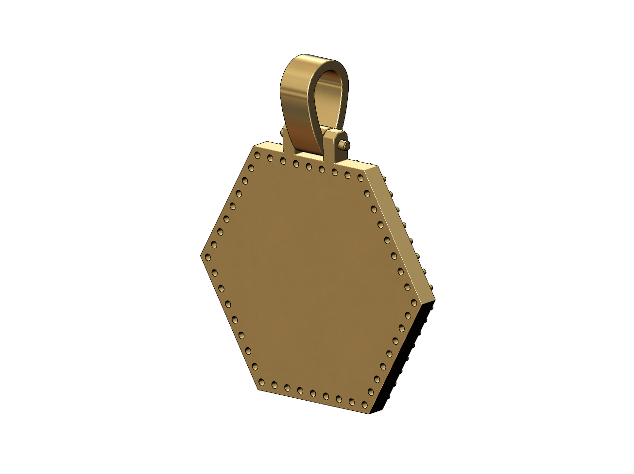 STL file Simple hexagonal memory picture pendant with bail 3D print ...