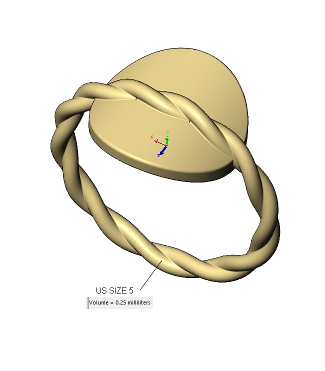 🪙 Braided rope coin ring US sizes 5to9 3D print model・ STL File for ・Cults