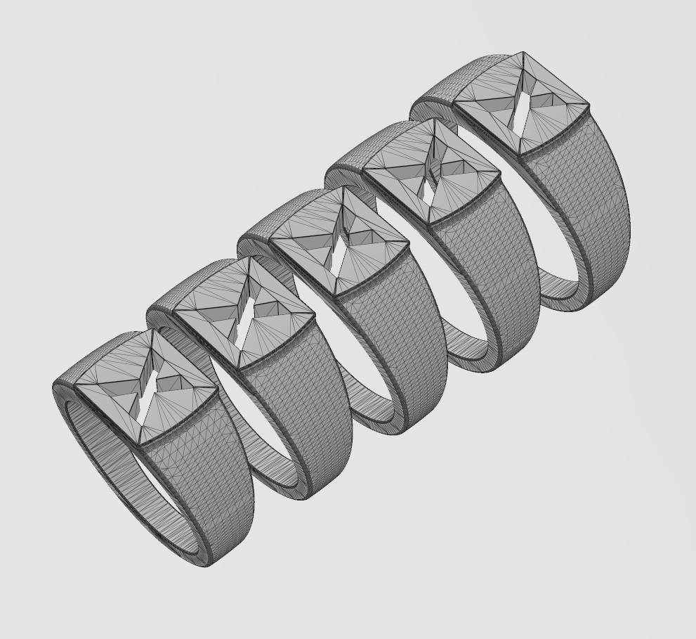 STL file X engraving small square signet US sizes 5to9 3D print model 🤏 ...